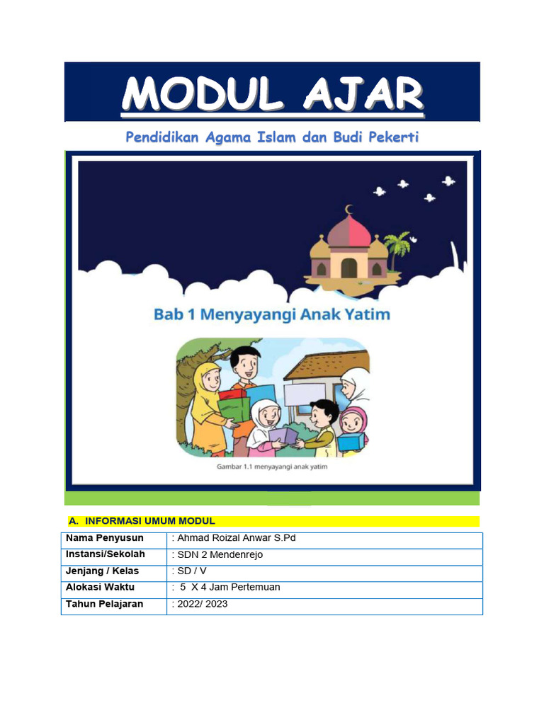1.modul Ajar Kelas 5 Bab 1 - Compressed | PDF