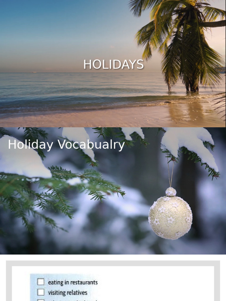 Holiday Vocabulary and Speaking Guide | PDF