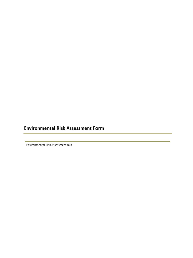 Environmental Risk Assessment Form | PDF | Water Pollution | Water