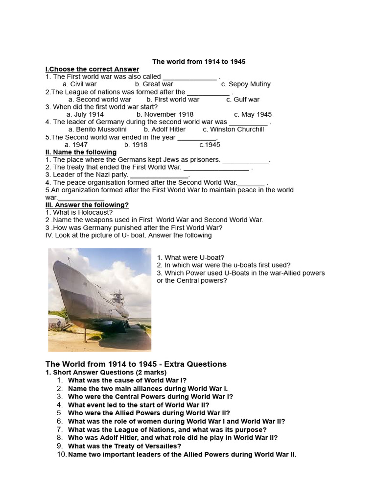 The World From 1914 To 1945 | PDF | World War II | Axis Powers