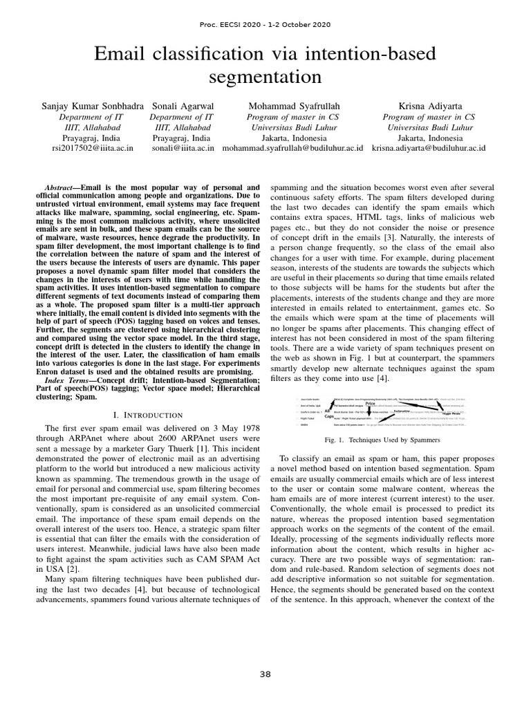 Email classification via intention based Segmentation | PDF | Spamming ... Email classification via intention based Segmentation | PDF | Spamming ...