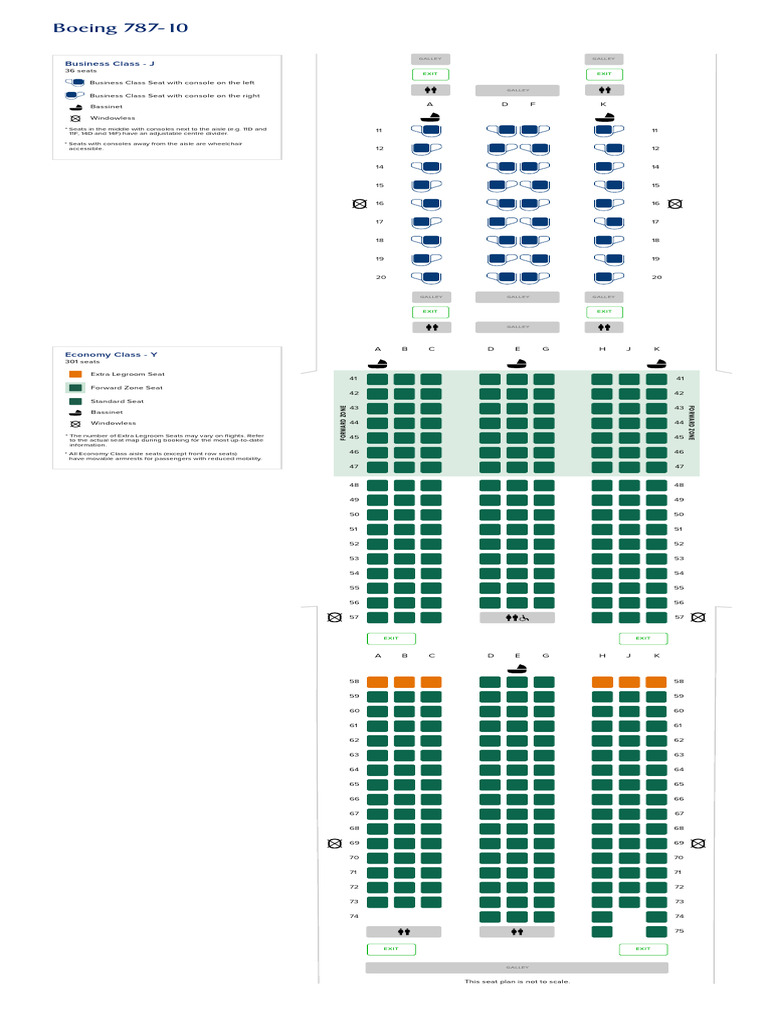 Boeing 787-10 Seat Map Overview | PDF | Business Class | Aviation