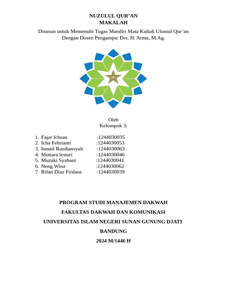 Makalah Kelompok Ulumul Qur'an UIN Bandung | PDF