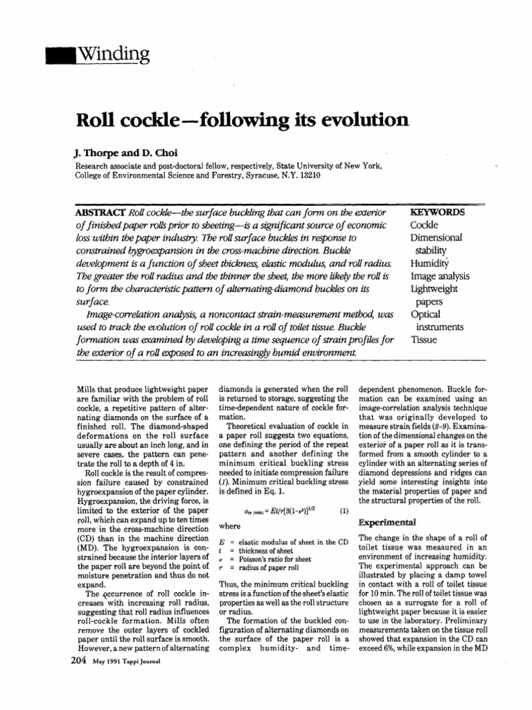 Roll Cockle Following Its Evolution | PDF | Buckling | Elasticity (Physics)