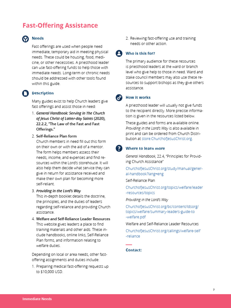 Fast Offering Assistance | PDF | Latter Day Saint Movement | The Church ...