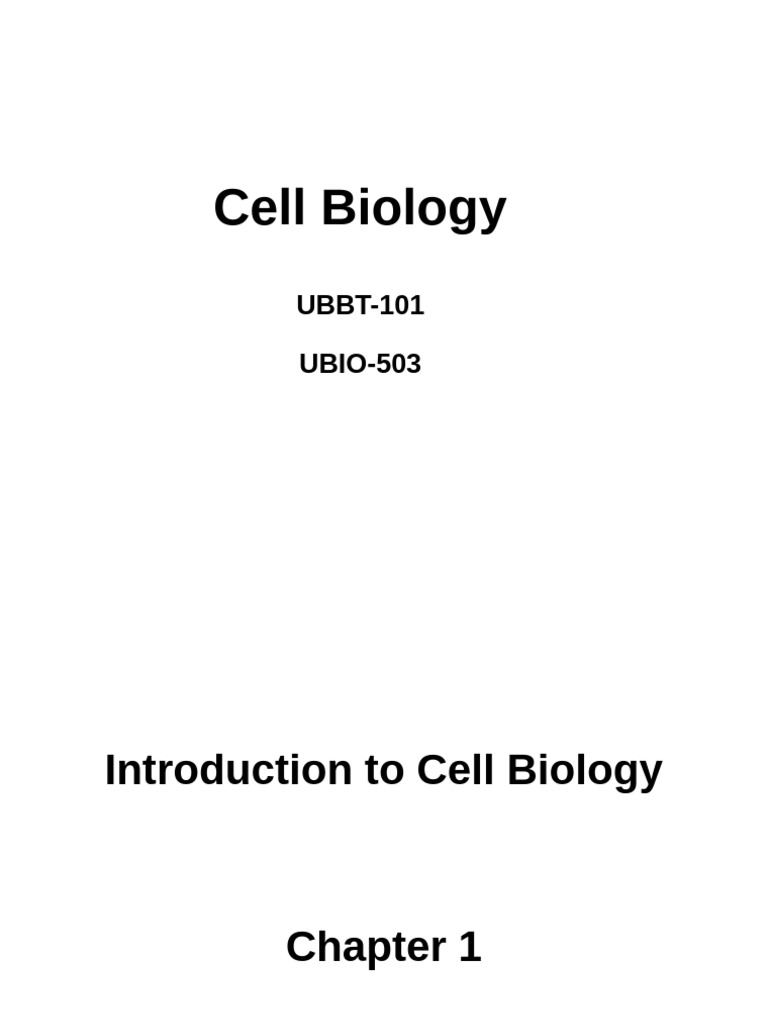 Chapter 1 - Cell Biology - BBT | PDF | Cell (Biology) | Prokaryote