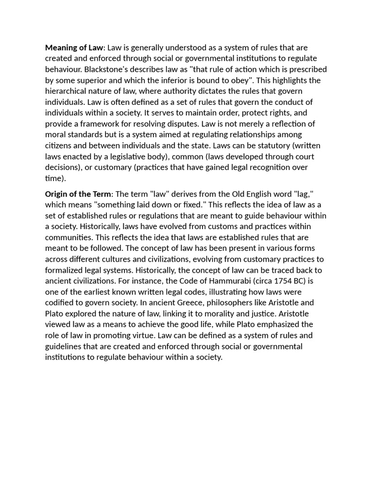 Understanding the Meaning of Law | PDF | Justice | Crime & Violence