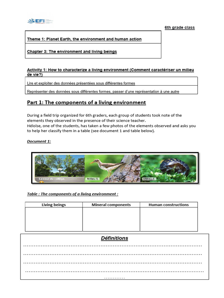 Th1-Ch3 - A1 Comment Caractériser Un Milieu de Vie. | PDF