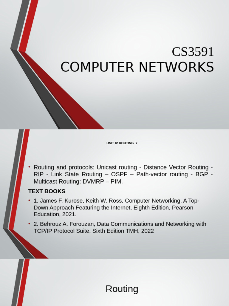 UNIT-IV PPT (2) | PDF | Routing | Computer Network