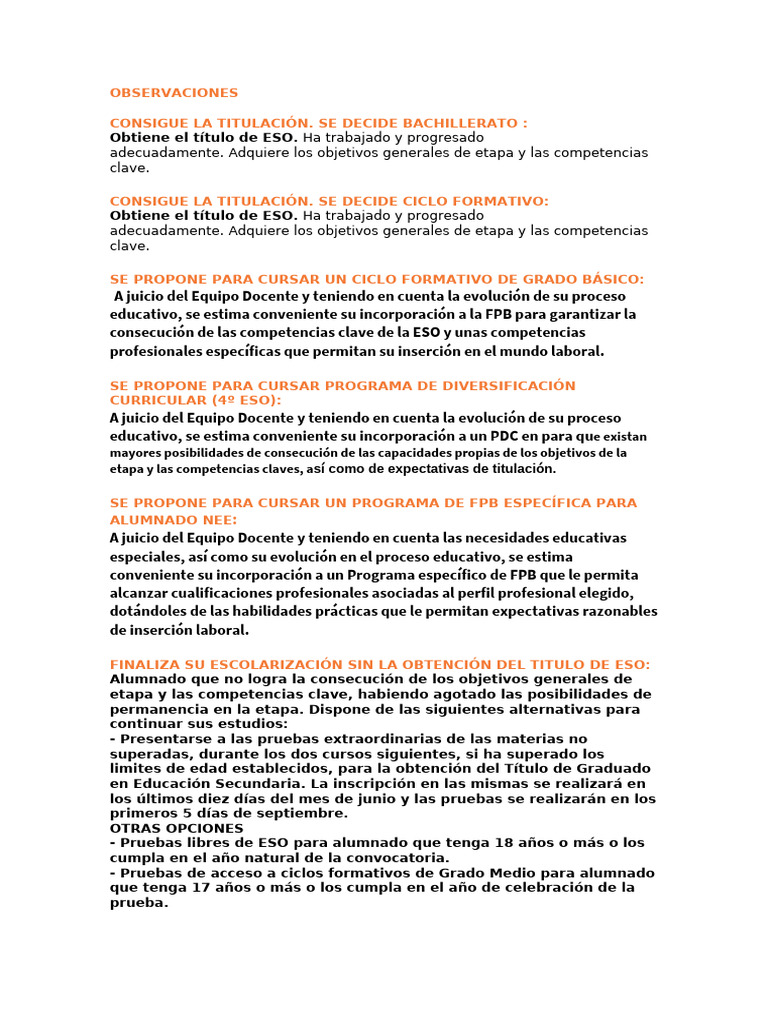 Ayuda Consejo Orientador | PDF