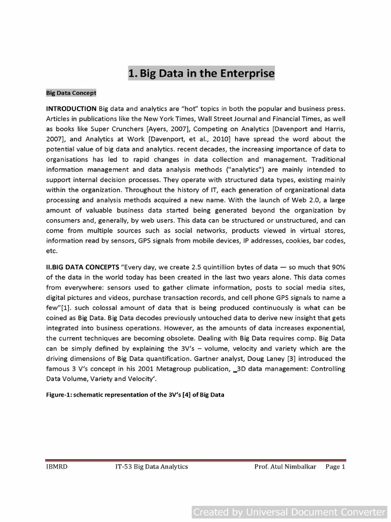 Chapter 1 Big Data in The Enterprise | PDF