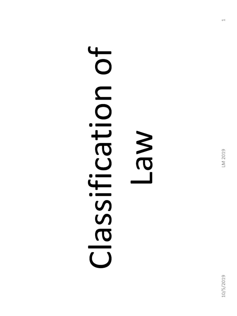 Classification of Law | PDF