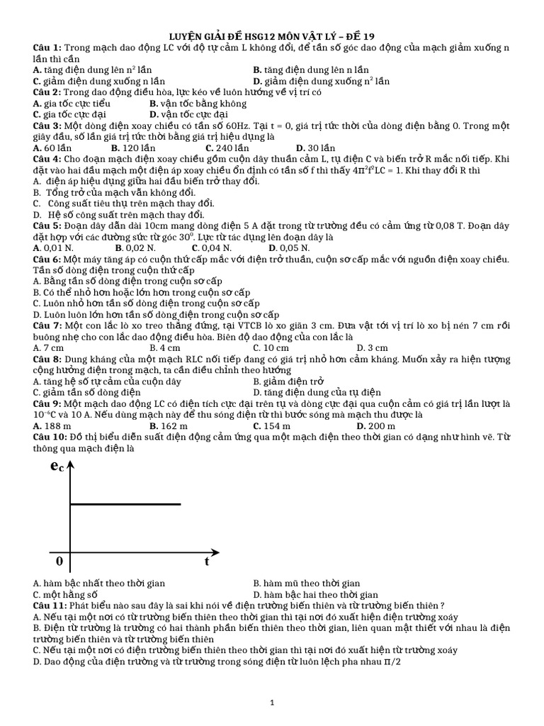 Tôi đang chia sẻ 'ĐỀ 19 HSLUYỆN GIẢI ĐỀ HSG12 MÔN VẬT LÝ' với bạn | PDF