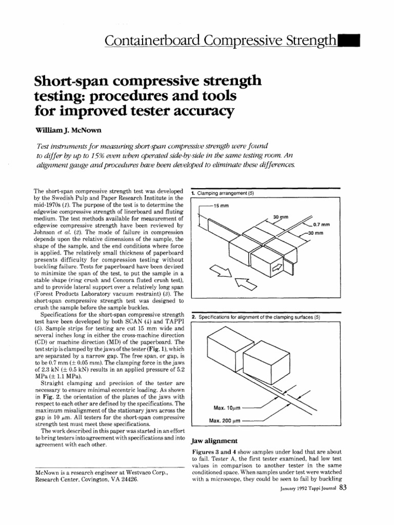 Short Span Compressive Strength Testing Procedures and Tools for ...