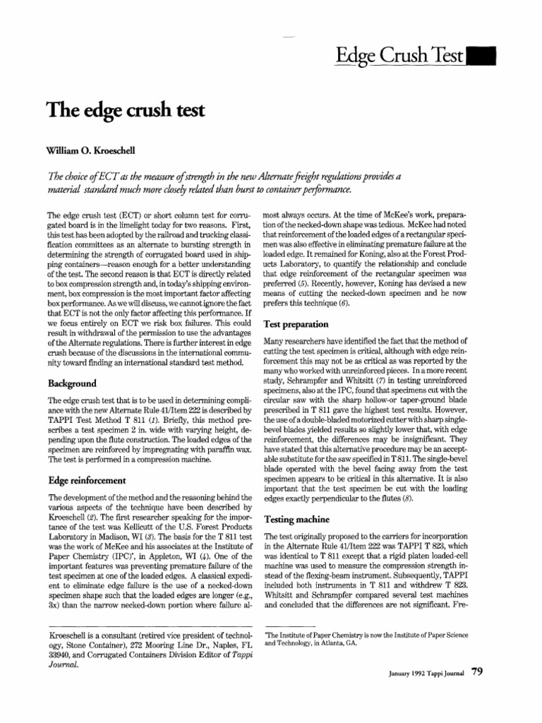 The Edge Crush Test | PDF | Adhesive
