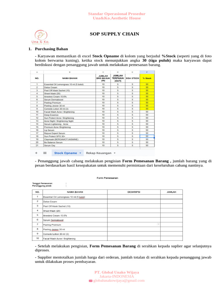 Sop Supply Chain Pusat Pdf
