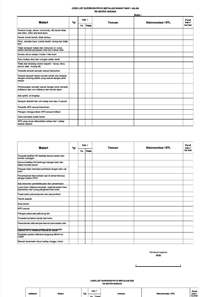 PDF Formulir Monitoring Audit Ipcn Per Unit - Compress | PDF