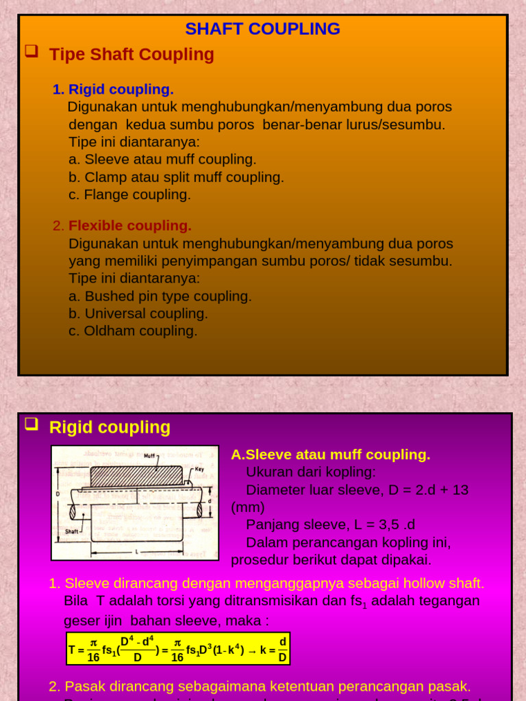 Jenis dan Perancangan Shaft Coupling | PDF