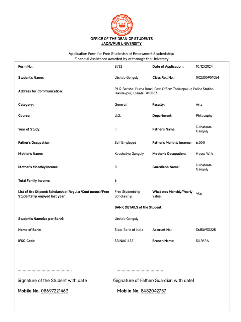 Free Studentship | PDF