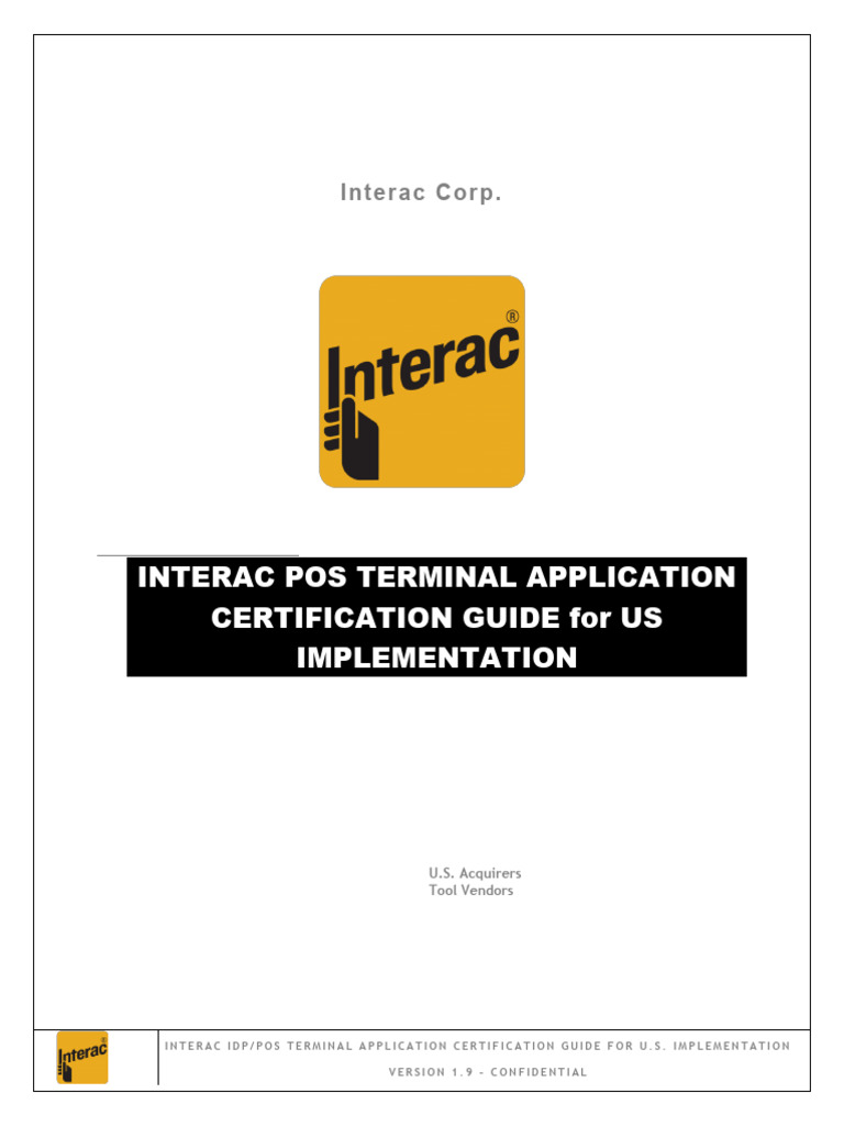 INTERAC IDP-POS Terminal Application Certification Guide V1.9 | PDF ...