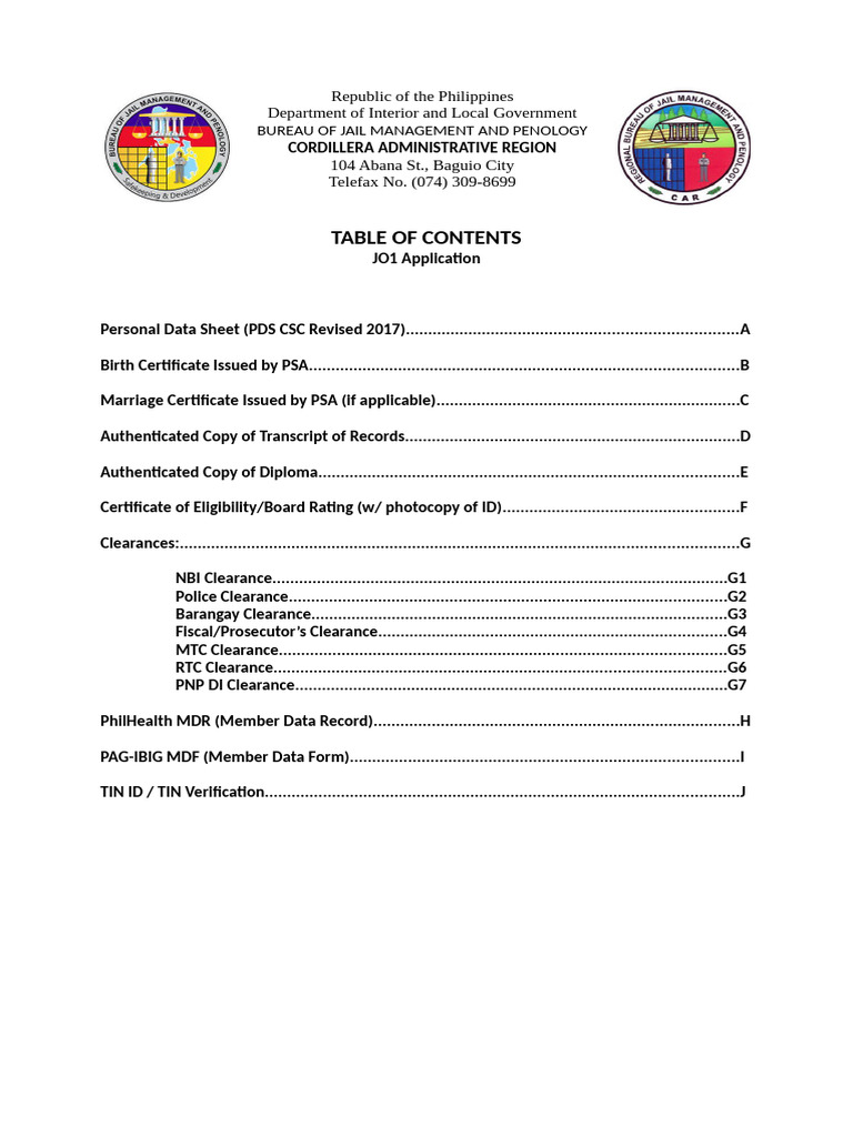 Required Documents for Jail Management Application | PDF | Government ...