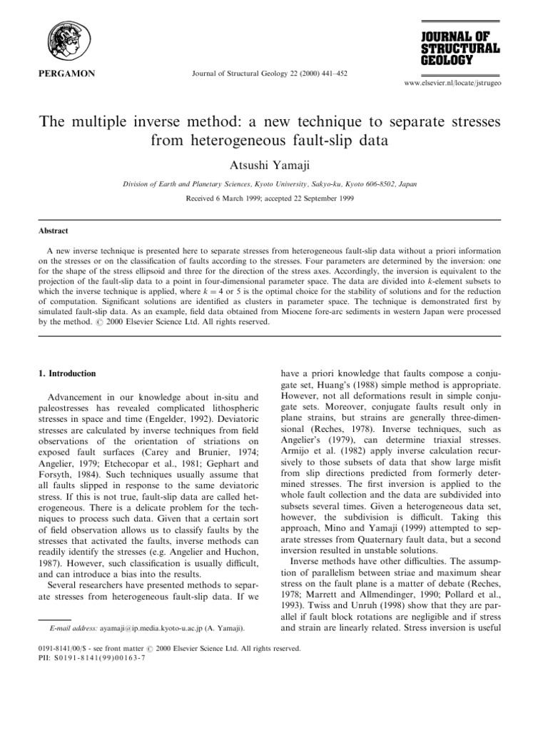2000. Yamaji. the Multiple Inverse Method a New Technique to Separate ...