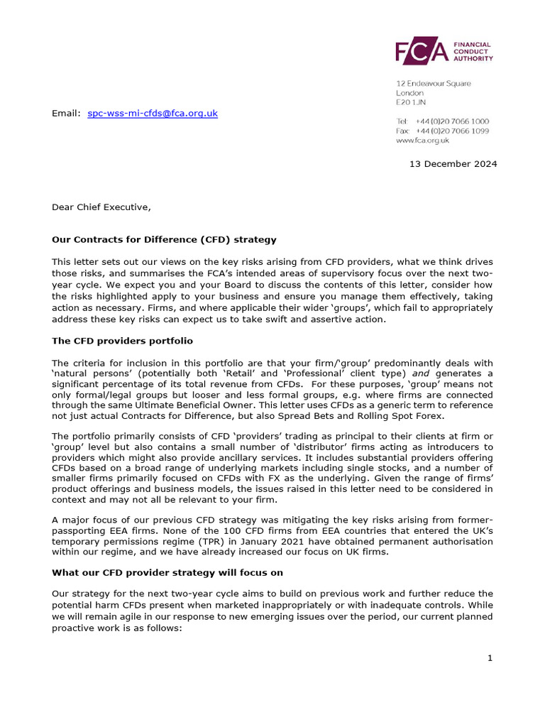 Portfolio Letter Fca Strategy Contracts Difference 2024 | PDF ...