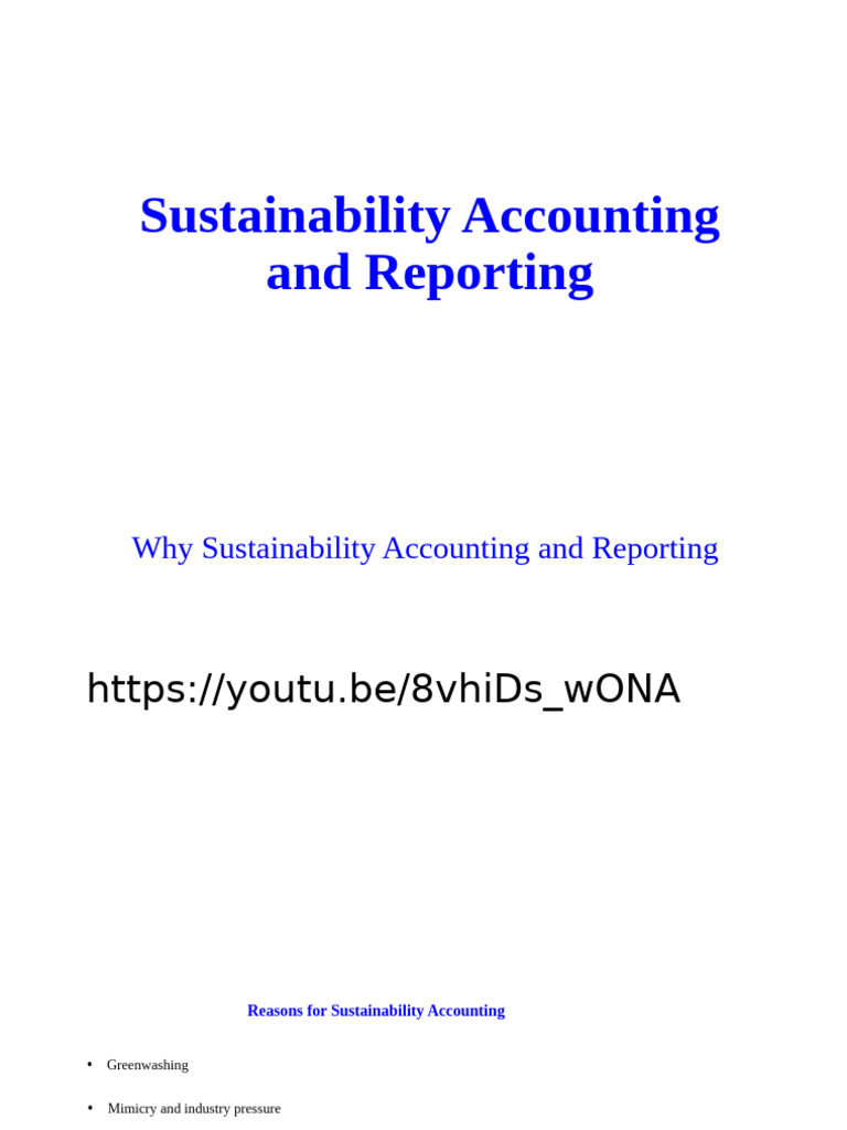 Sustainability Accounting & Reporting Guide | PDF | Sustainability ...