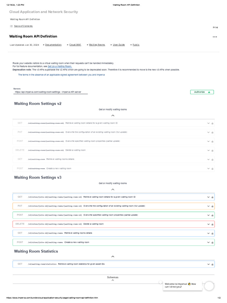 Waiting Room API Definition | PDF | Http Cookie | Software