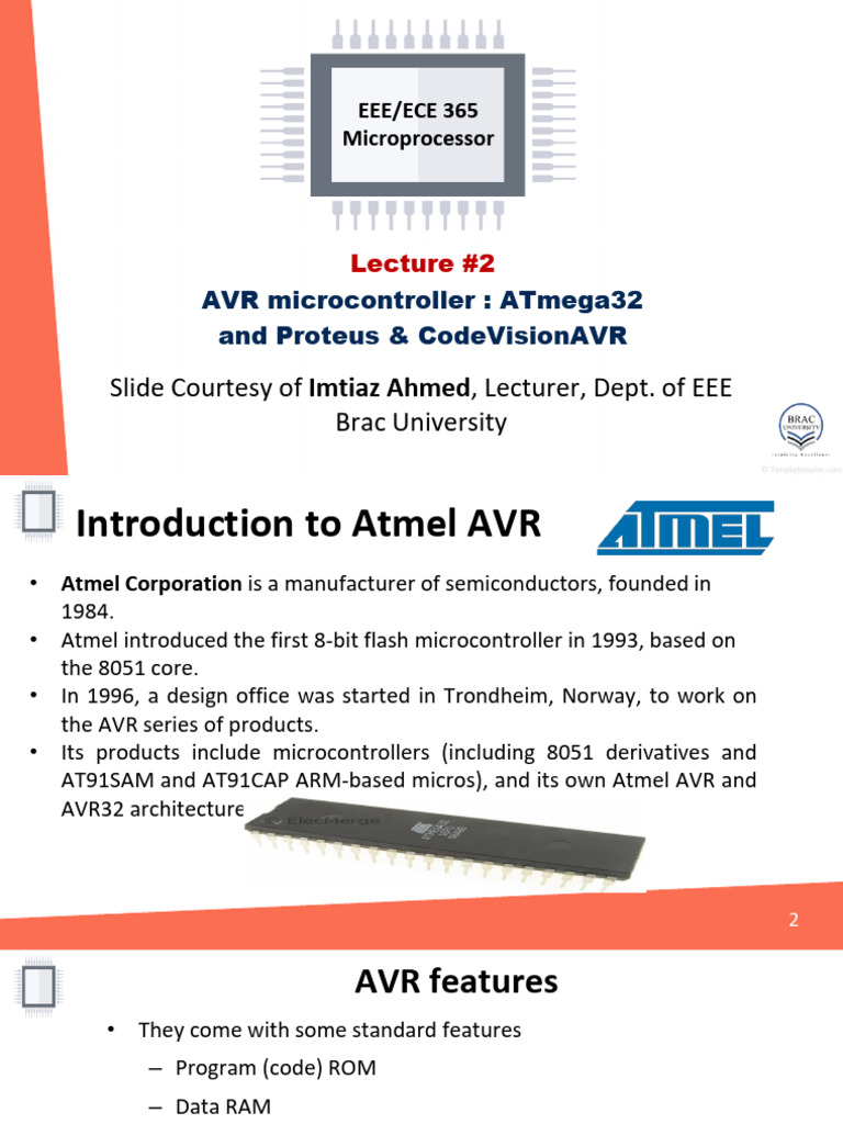 Lecture - 02 - ATmega32 and Proteus - CodeVisionAVR | PDF | Microcontroller | Computer Memory