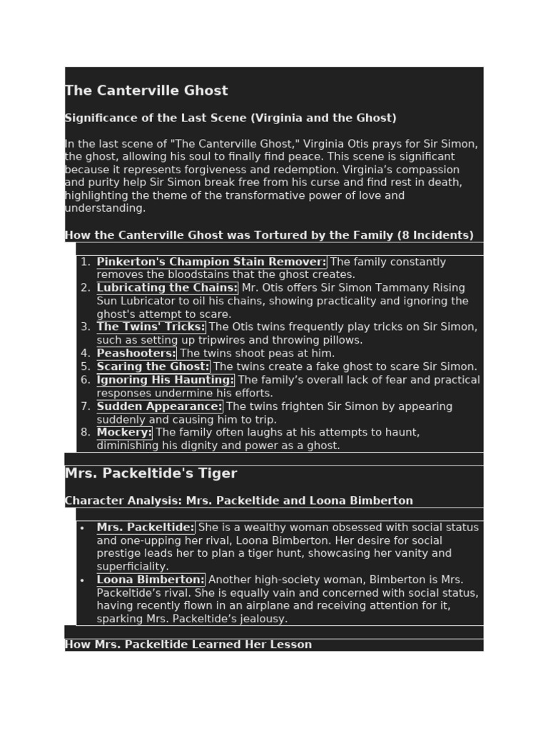 The Canterville Ghost | PDF