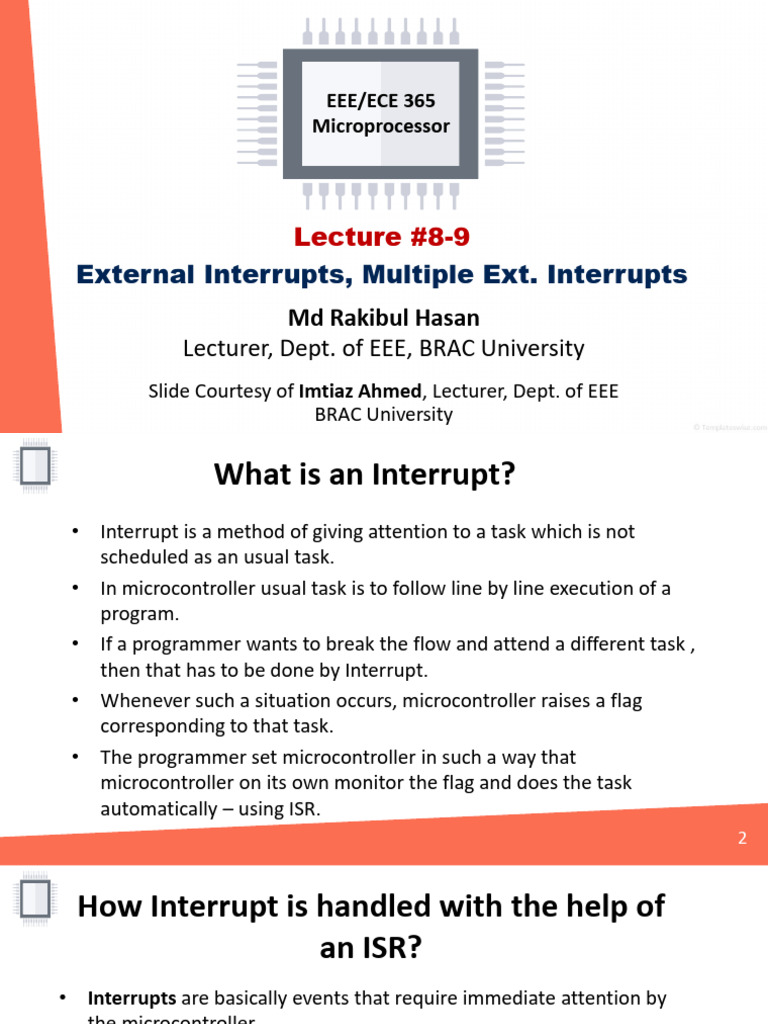 Lecture_08_09_External Interrupts_Multiple Ext Interrupts | PDF | Microcontroller | Operating ...