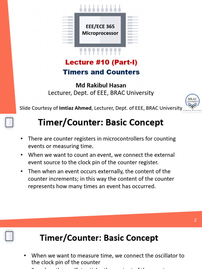 Lecture 10 Part I Timer Counter Pdf Timer Digital Electronics