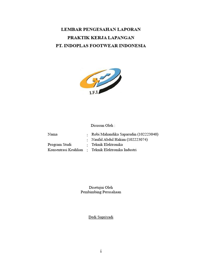 Laporan PKL PT Indoplas Acc 171224 | PDF