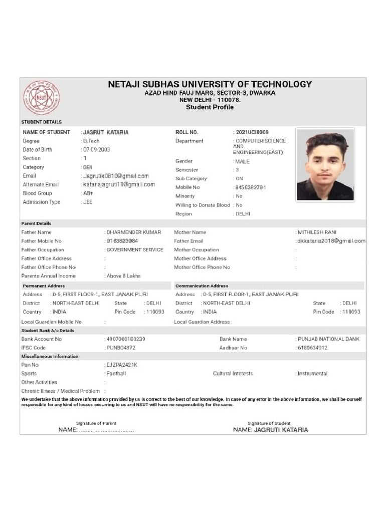 Id card NSIT | PDF