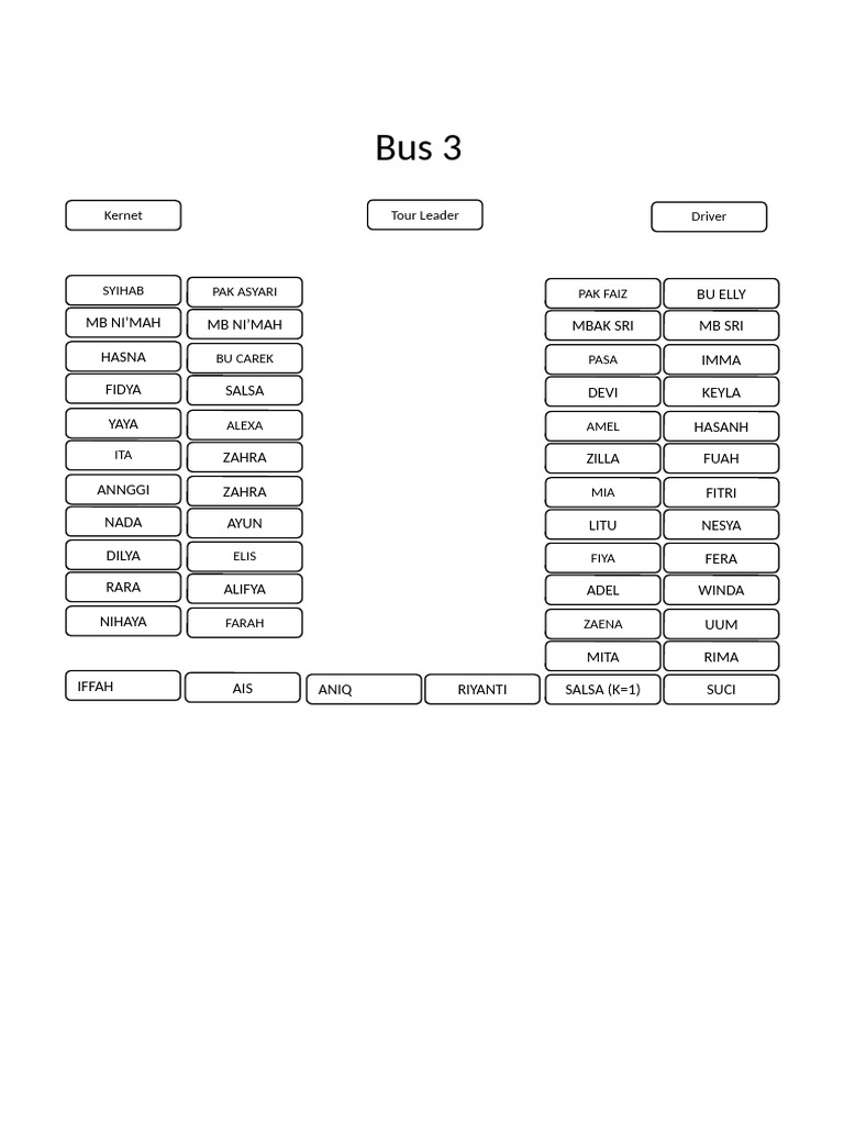 Bus Seating Arrangement Overview | PDF