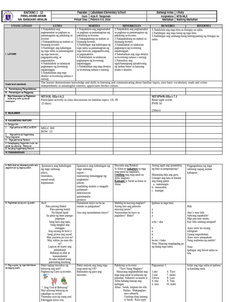 WEEK 1 MTB MLE 3rd QUARTER GOODS | PDF
