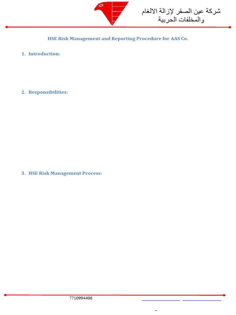 3.a. & b. HSE Risk Management and Reporting Procedure - AAS | PDF ...
