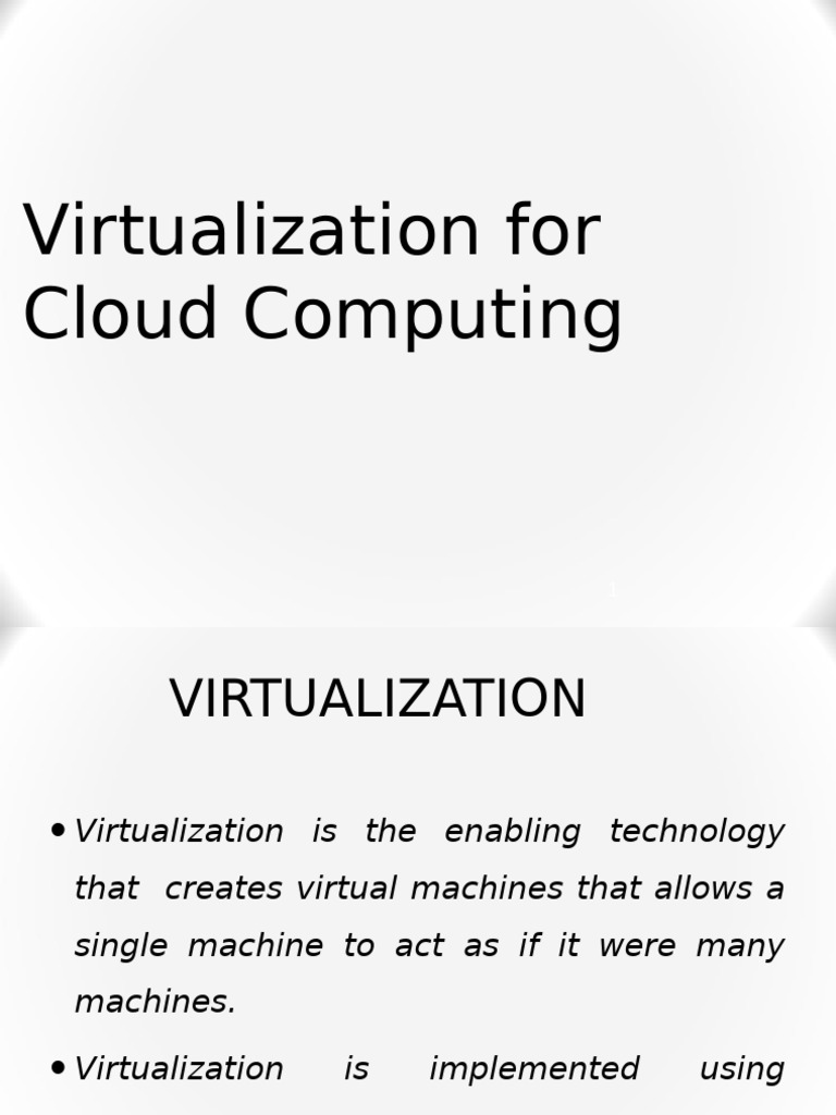 Virtualization For Cloud Computing | PDF | Virtualization | Virtual Machine