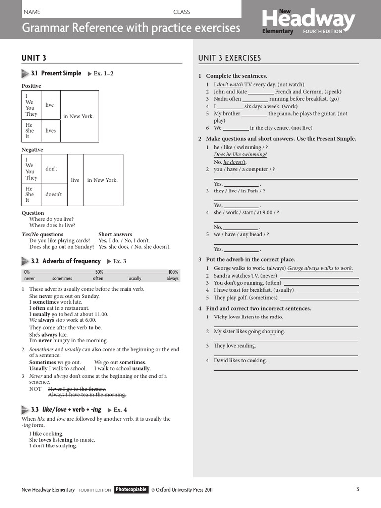 HW Elem TRD Gram Ref Exercises-3 | PDF | Language Mechanics | Grammar