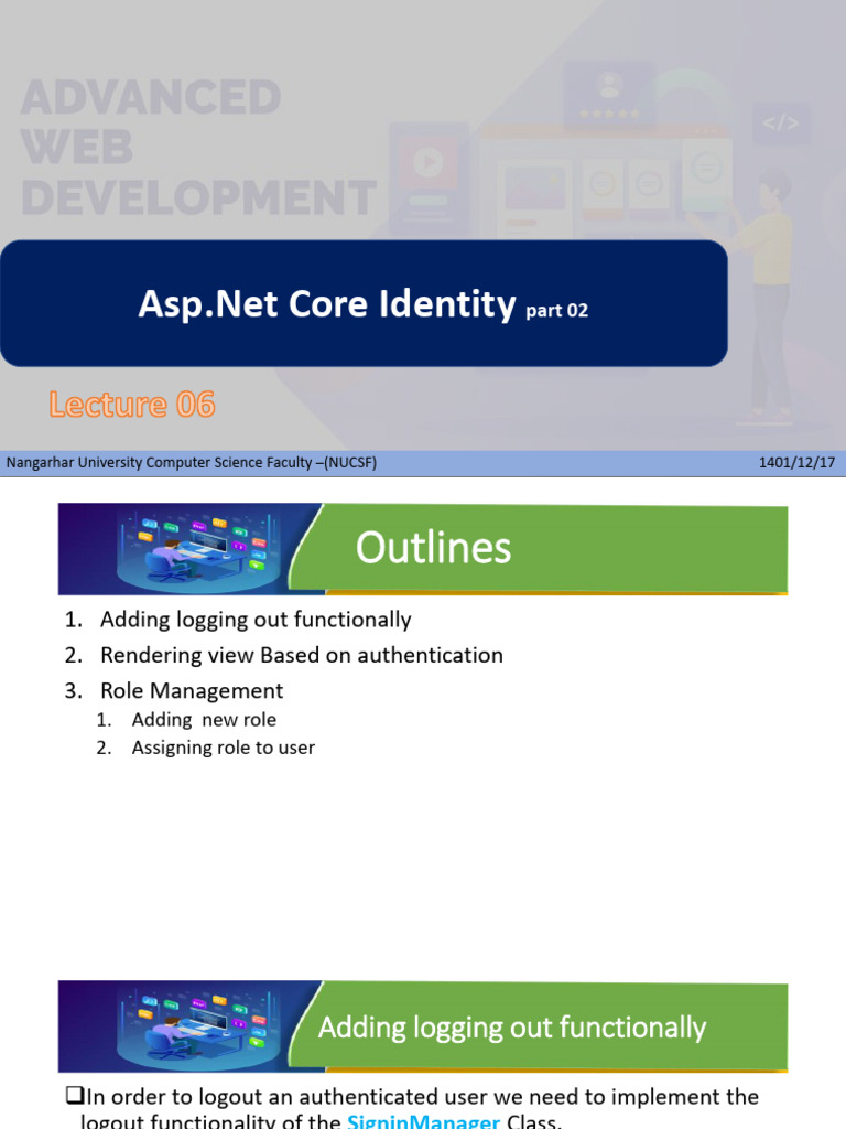 AWD-lecture07 ASP - Net Identity | PDF | Login | Computer Science