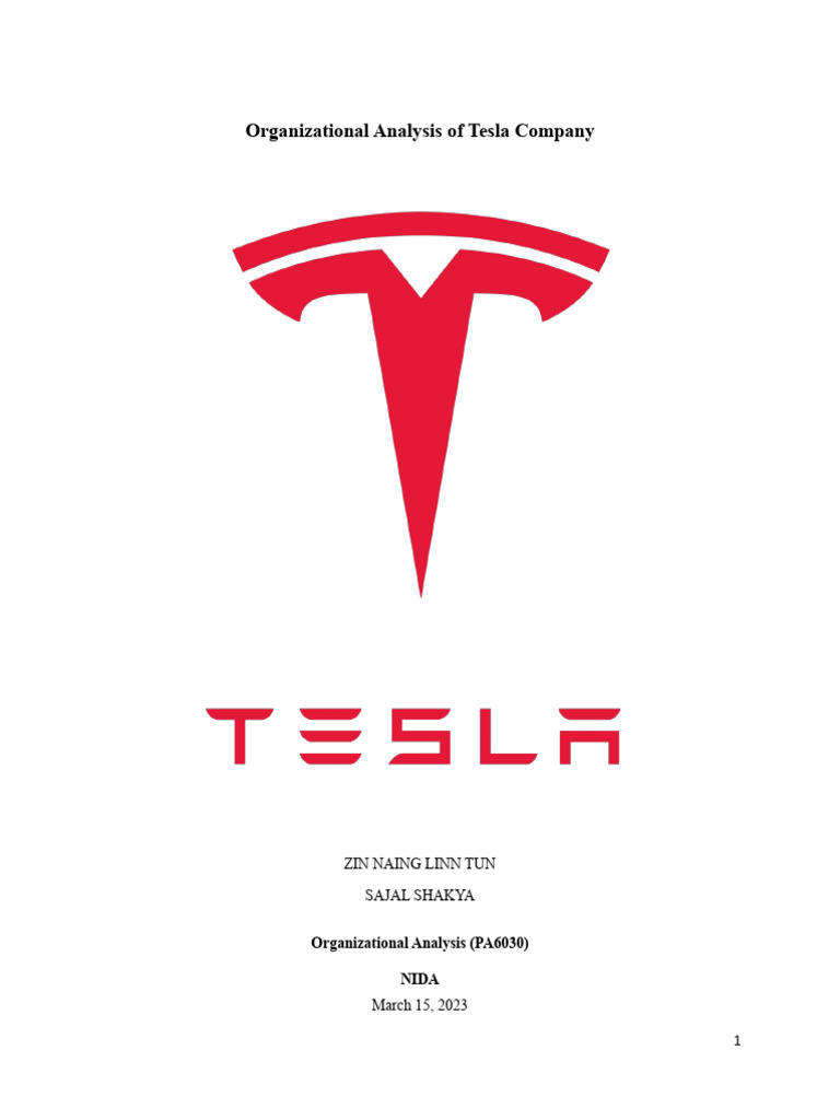 Tesla - Org. Analysis - Part 2 - Sajal Shakya & Zin | PDF ...