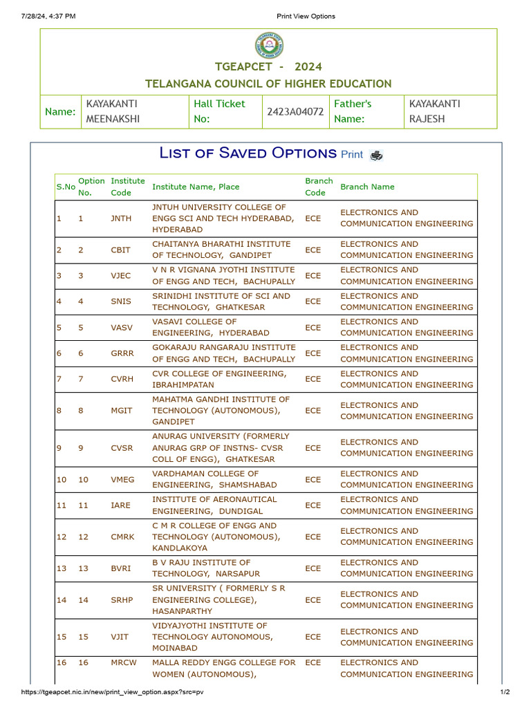 Print View Options | PDF
