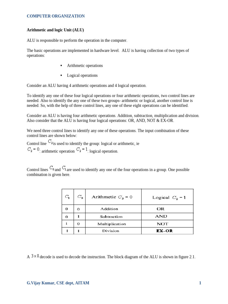 ALU unit | PDF | Computer Engineering | Arithmetic