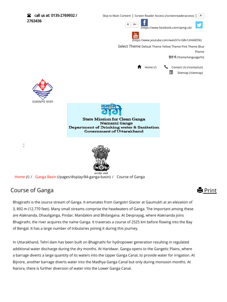 Course of Ganga - Course of Ganga | PDF | Environment | Earth Sciences