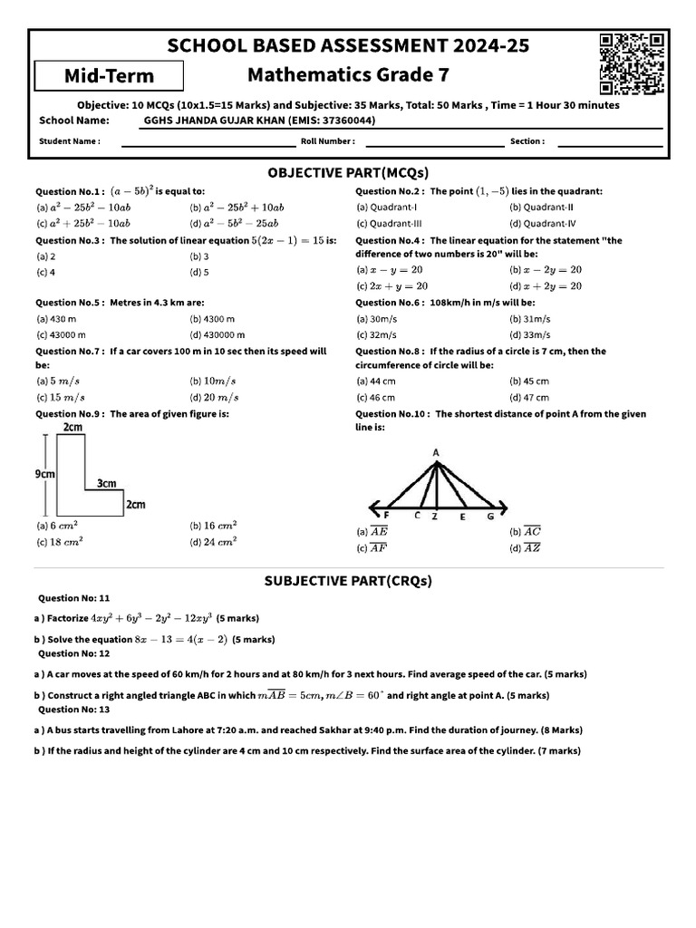 Grade 7(Mathematics) | PDF