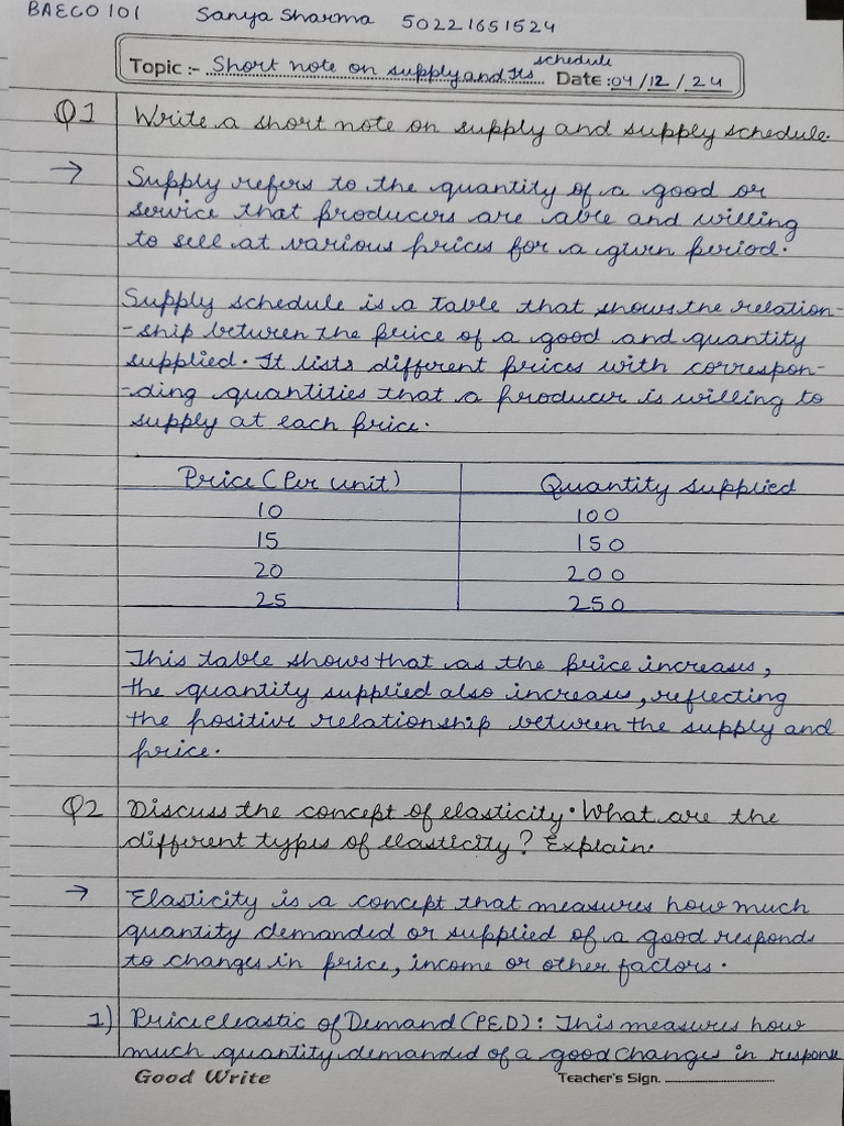 BAECO 101 Assignment | PDF