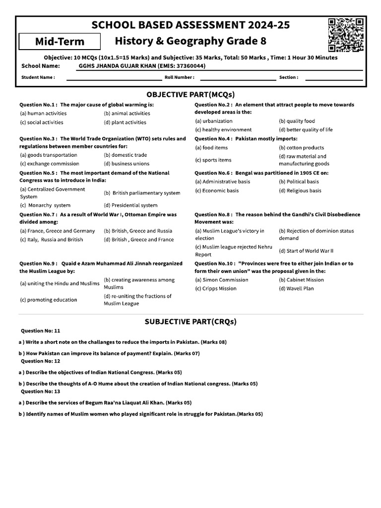Grade 8(History & Geography) | PDF