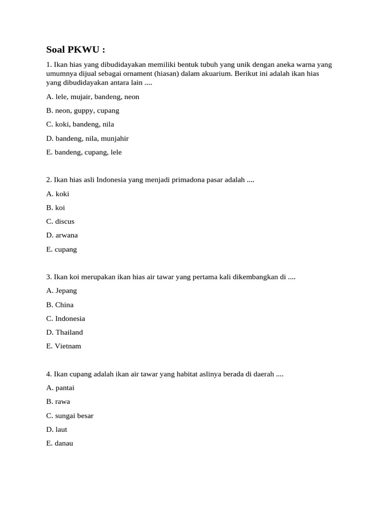 Soal PKWU | PDF
