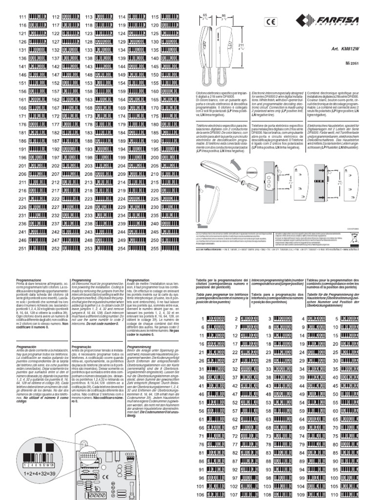 Intercom DF6000: Guía de Programación | PDF